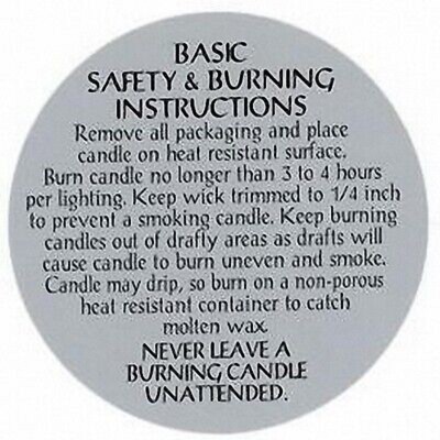 Safety & Burning Instruction Labels (2-1/2") for PILLAR Candles (FREE ...