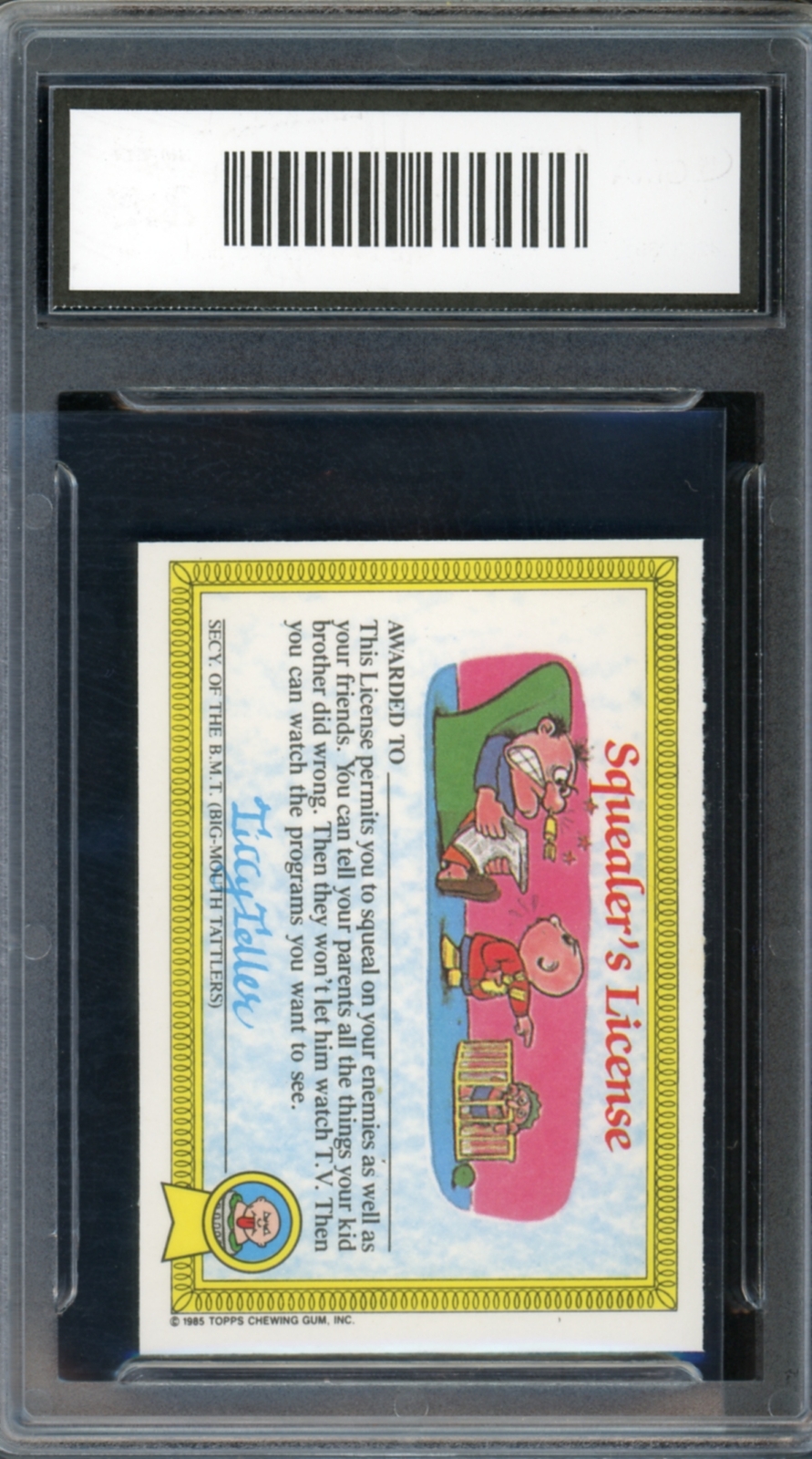 1985 Topps Garbage Pail Kids UK Series 1 #4a Fryin Brian Graded 9 Mint ...