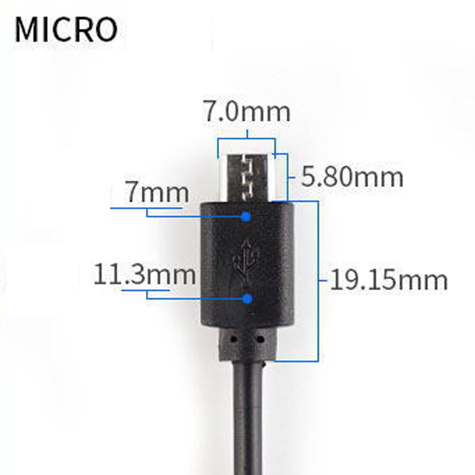 50pcs 30cm Micro USB Male Plug Cable 4 wires Power Pigtail Cable Cord ...