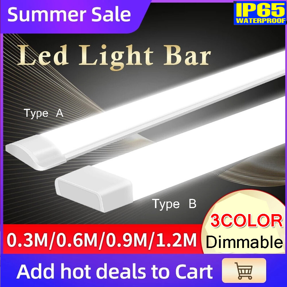 1-3FT 4FT LED Tube Light Dimmable Ceiling Fixture Lights Garage Shop ...