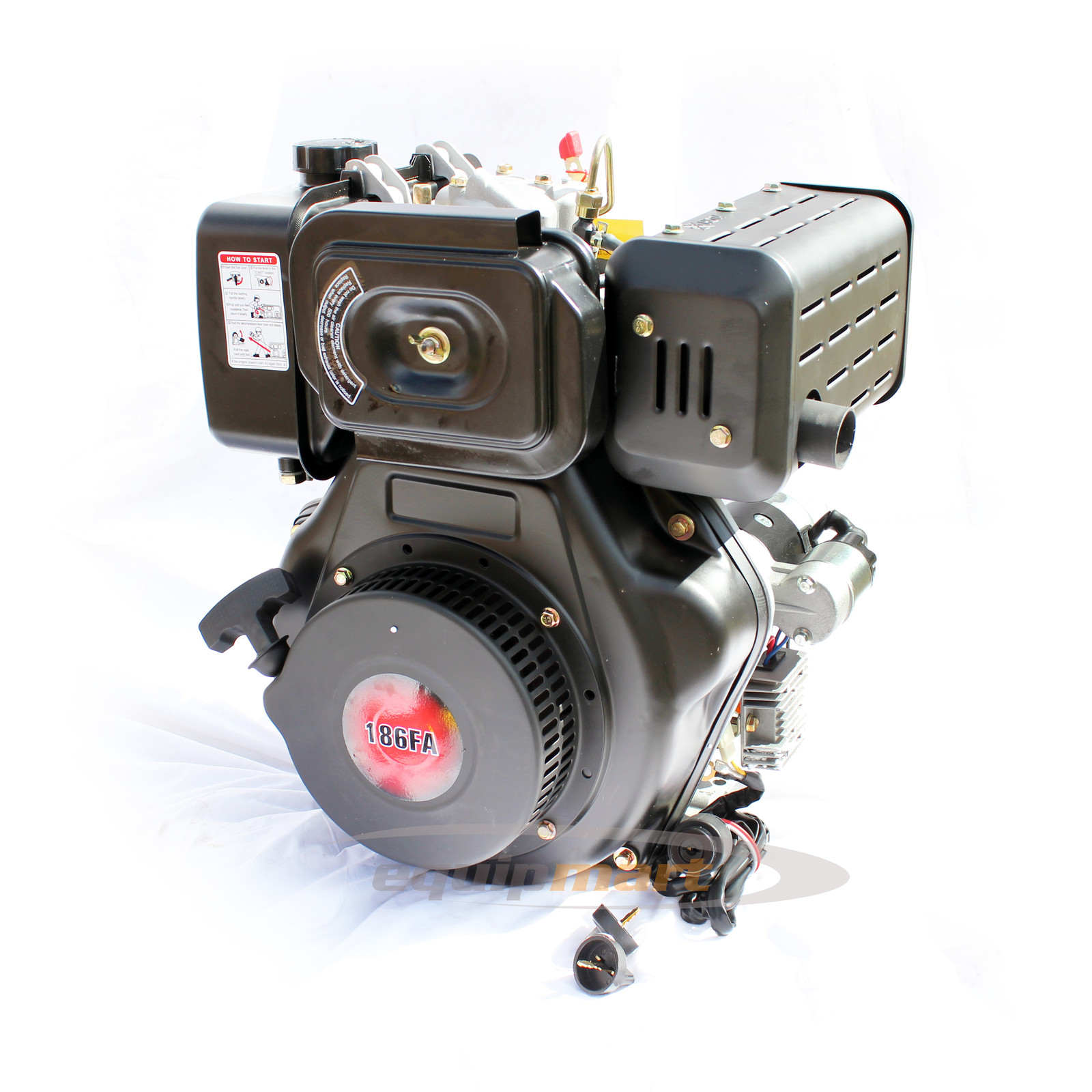186FA 10HP ELECTRIC START DIESEL ENGINE REPLACES YANMAR L100 L100AE 1 ...