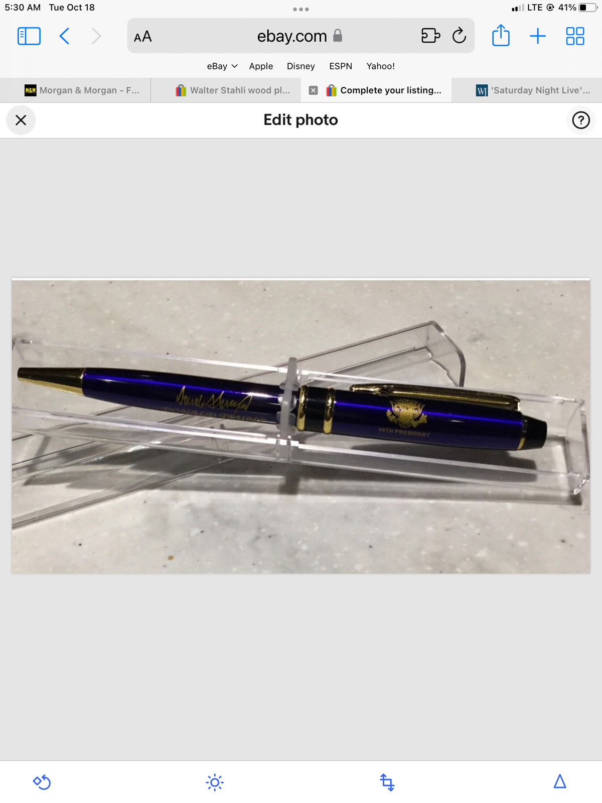 TRUMP INAUGURATION PEN (2) WHITE HOUSE & EAGLE SEAL GOLD SIGNED ...