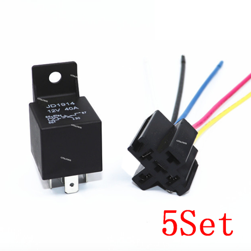 5SET Waterproof Automotive Relay Car Relay 12V 40A 5 Wires+Harness ...