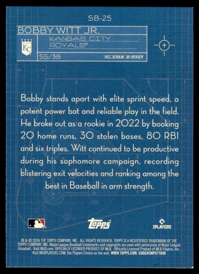 2024 Topps Superstar Blueprint Bobby Witt Kansas City Royals #SB-25 | eBay