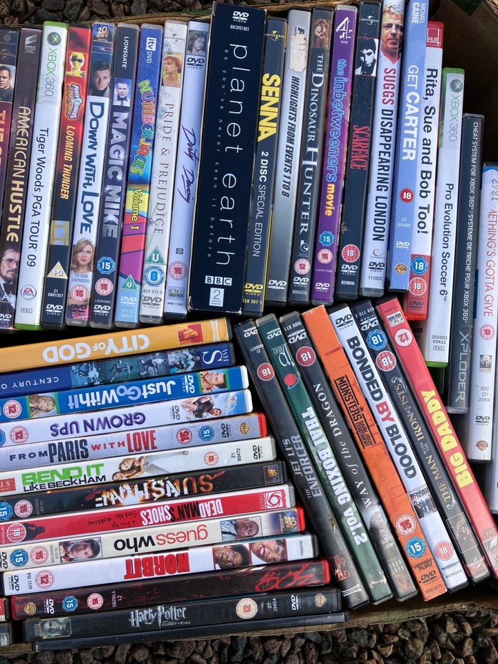 JOB LOT - 70 x LARGE BOX OF DVDs ALL FROM HOUSE CLEARANCE TITLES AS ...
