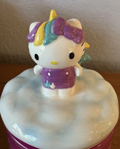 BLUE SKY HELLO KITTY UNICORN TOPPER Jar Candle Double Wick Cotton Candy ...
