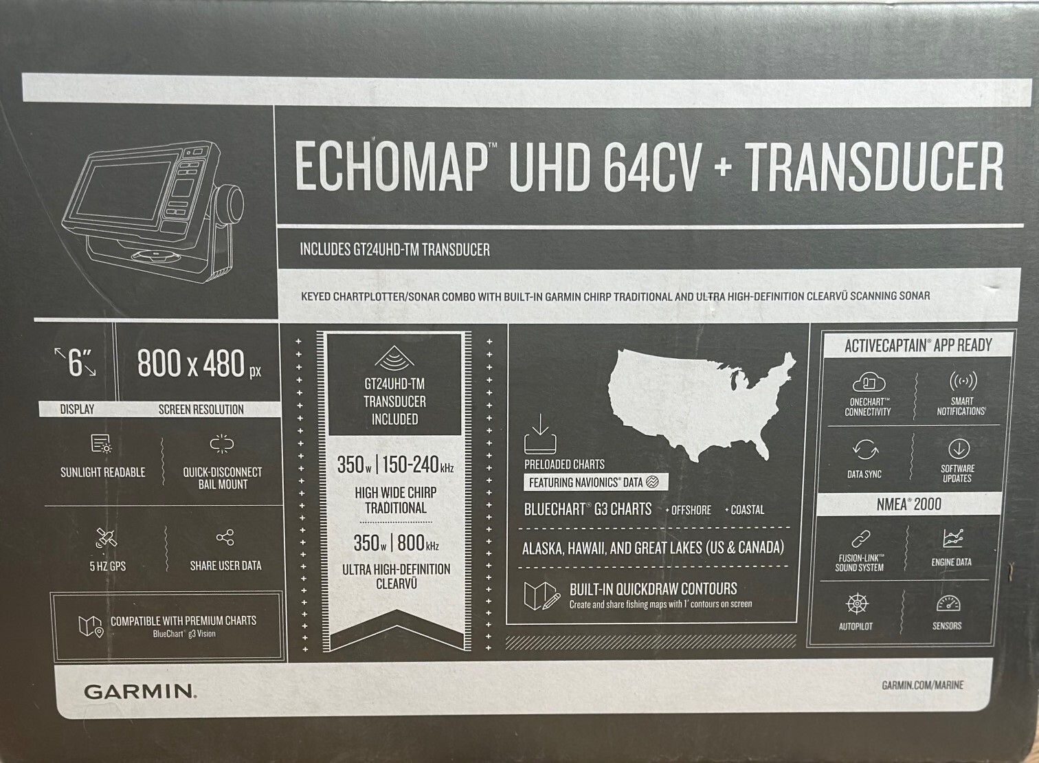 Garmin EchoMap 64CV UHD Transducer - 0100233101 for sale online | eBay