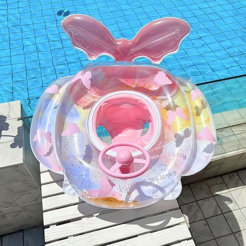 Mermaid Inflatable Swim Ring Baby Pool Rings for Summer Water Fun (Pink ...