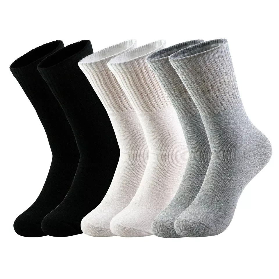 Wholesale Bulk Mens Plain Sports Crew Socks Cotton Work Athletic Size 9 ...