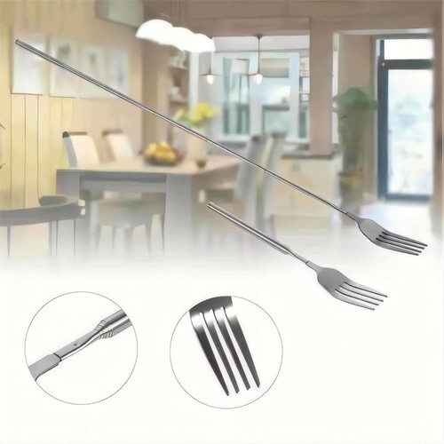 Extendable Extendable Long Handle Fork Silver Dining Fork 683999087650 ...
