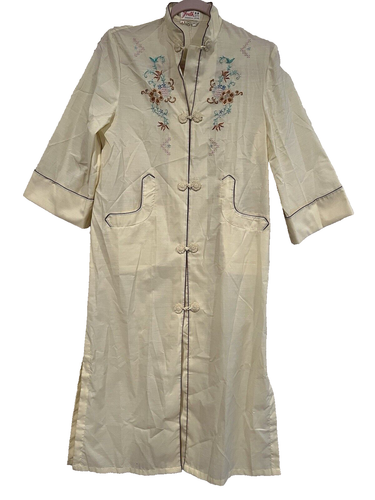 VTG Hand Embroidered Yellow Long Kimono Duster Robe Coat Size Medium | eBay