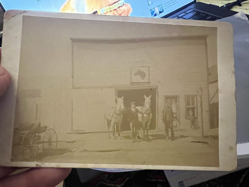 Cabinet Portrait Photo of a Livery Stable with a Horse Team Great ...