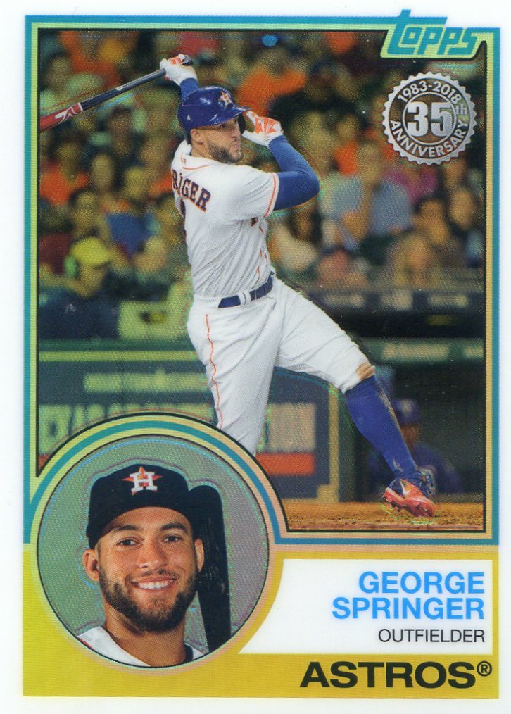 2018 TOPPS 35TH ANNIVERSARY CHROME REFRACTOR GEORGE SPRINGER ASTROS #73 ...
