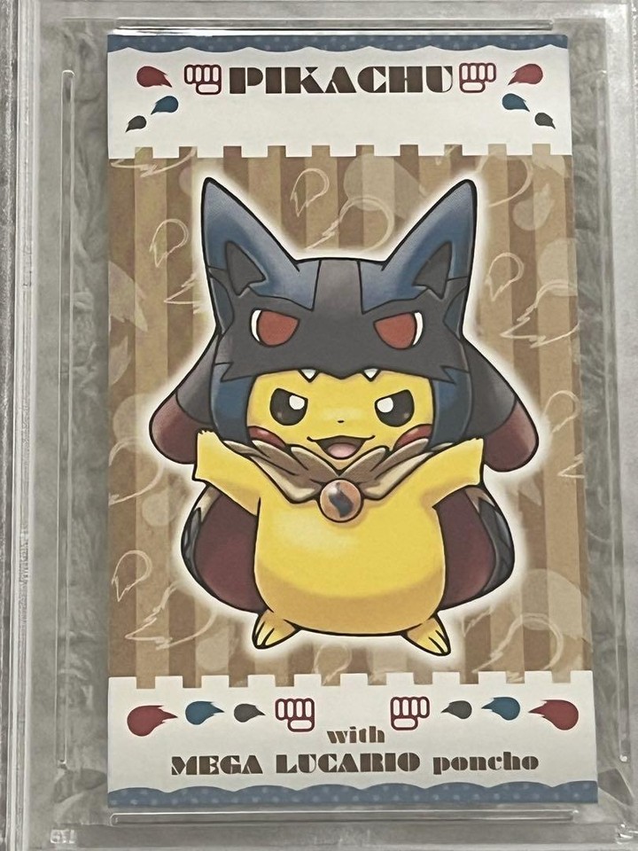 PSA9 2016 Set of 3 Poncho Pikachu business card Promo Pokemon Card ...
