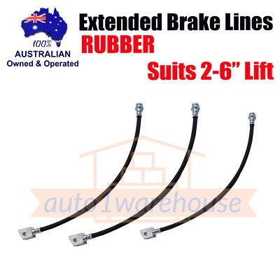 For Nissan Patrol GU Y61 W/ABS F + R Extended Brake Lines Hose Kit 2 ...