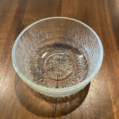Indiana Glass Crystal Ice Tree Bark Textured Clear Bowl 5” x 2.5” | eBay