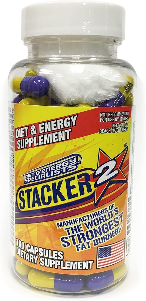 Stacker two Dietary Supplement "Fat Burner Weight Loss" Capsules 100 ...