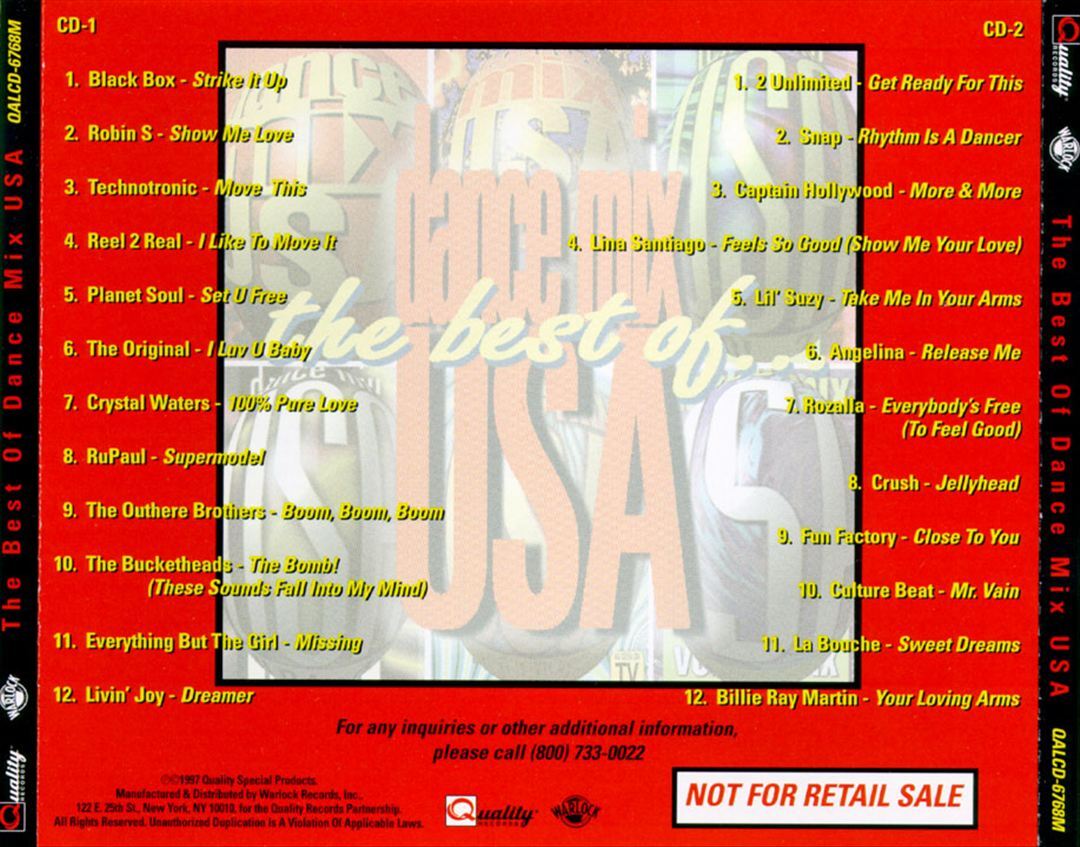 Best of Dance Mix USA by Various Artists (CD, Oct-1997, 2 Discs ...