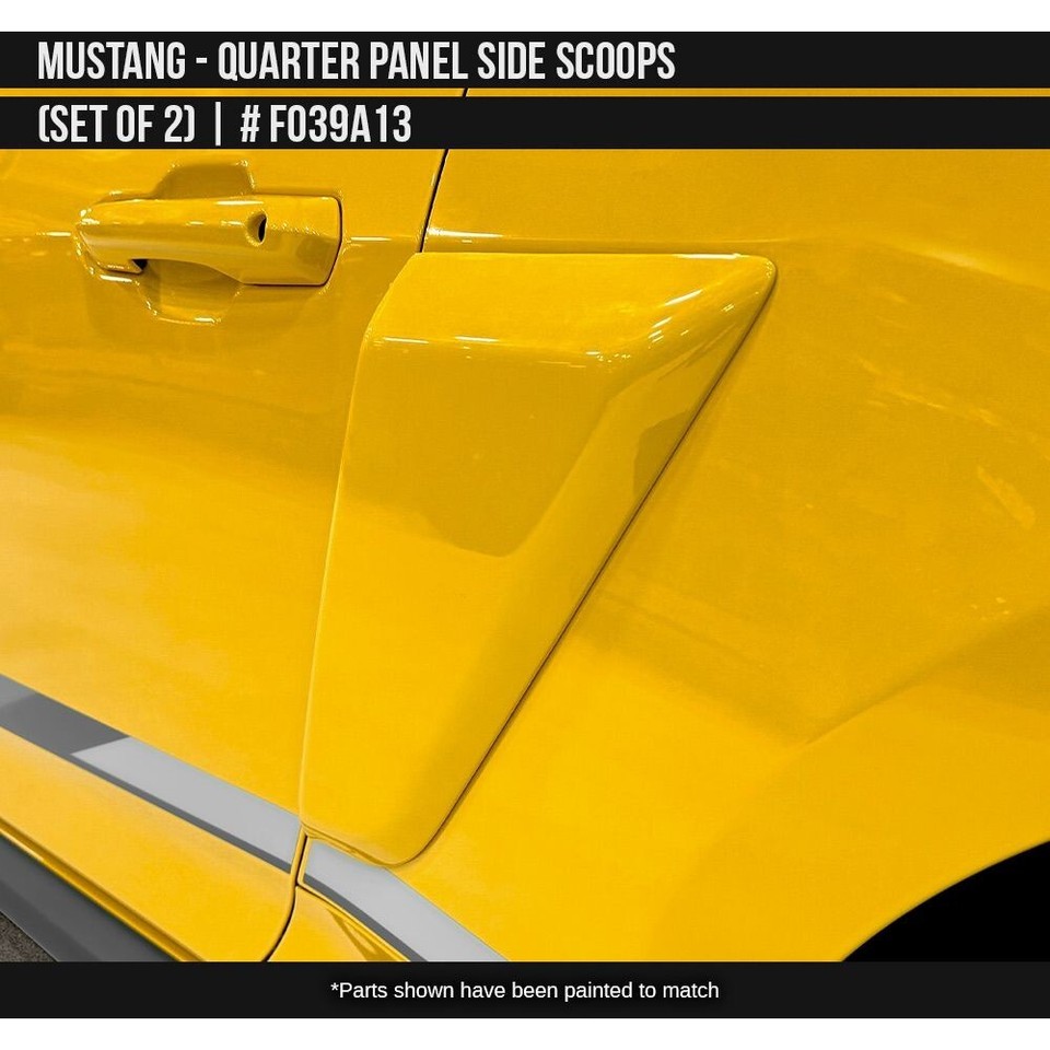 Fits 24-25 Ford Mustang Air Design Quarter Panel Scoops Satin Black 2pc ...