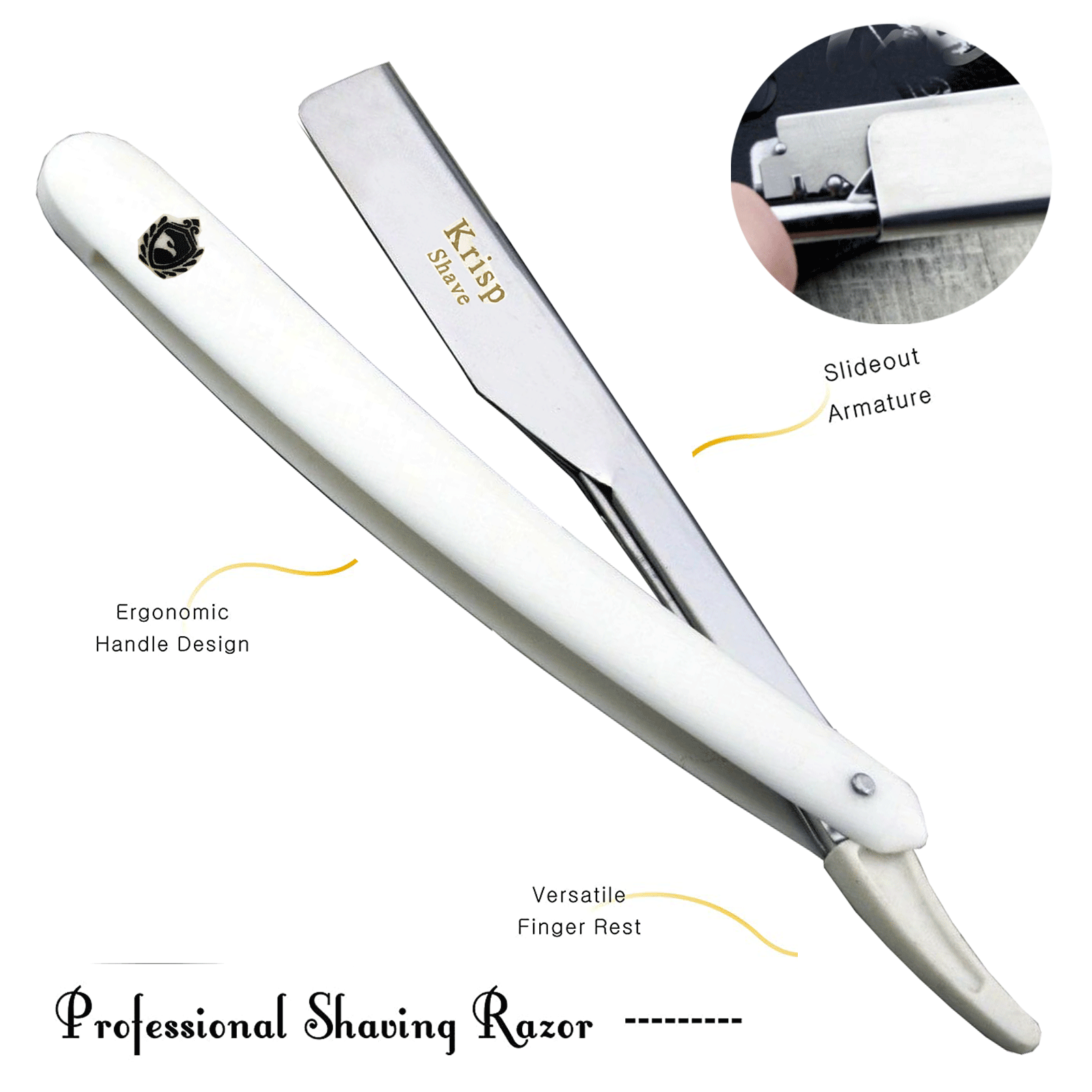 10 BLADES + BARBER BEARD CUT THROAT SHAVETTE STRAIGHT EDGE SHAVING ...