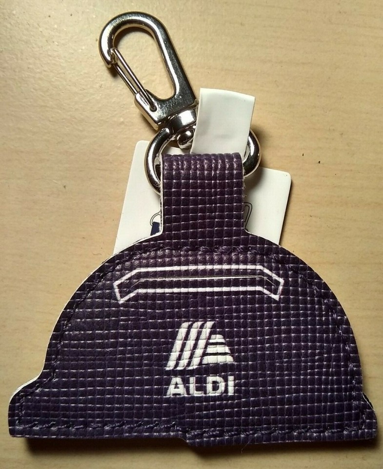 ALDI Quarter Slot Rainbow Shaped Key Fob Chain Ring Tag Holder NEW ...