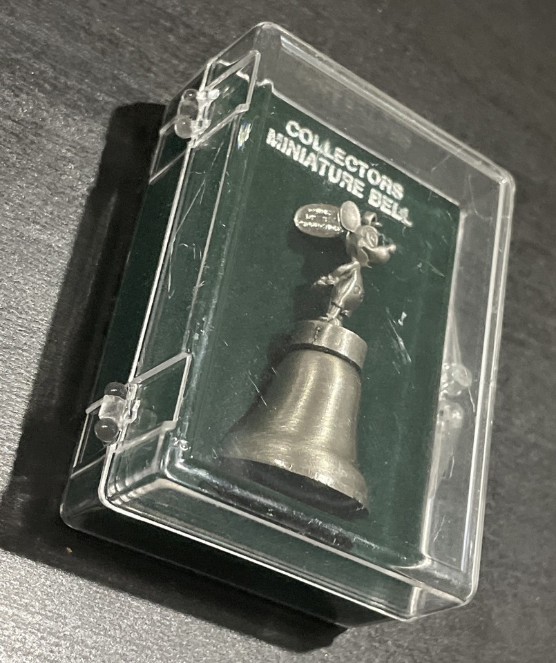 NEW Pewter Walt Disney World Mickey Mouse Bell 2” Miniature in Original ...