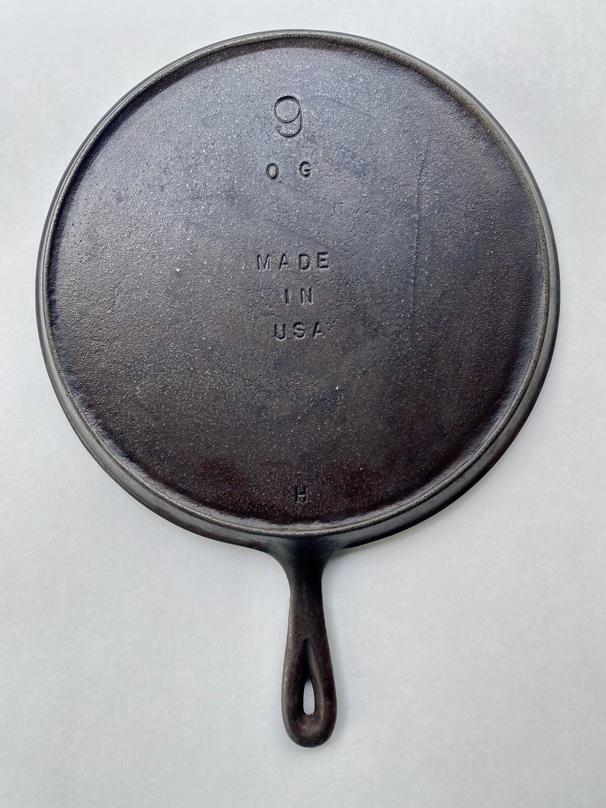 Lodge No. 9 - H Round Cast Iron Griddle w/Heat Ring - OG - Made In USA ...