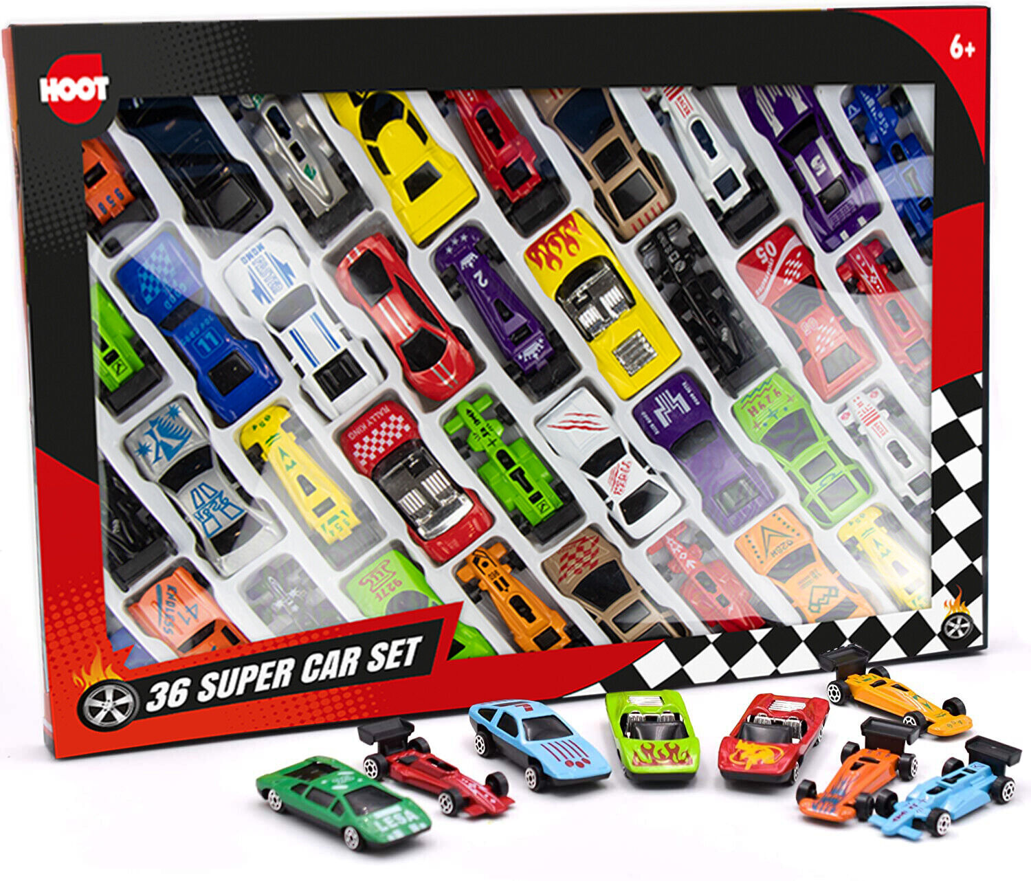 NEW 36pc Metal Die Cast Kids Cars Gift Set Xmas Racing Vehicle Children ...
