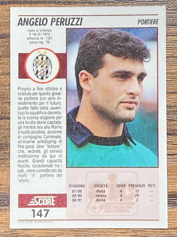 Score 92 Card Calcio Serie A Angelo Peruzzi Juventus | eBay UK