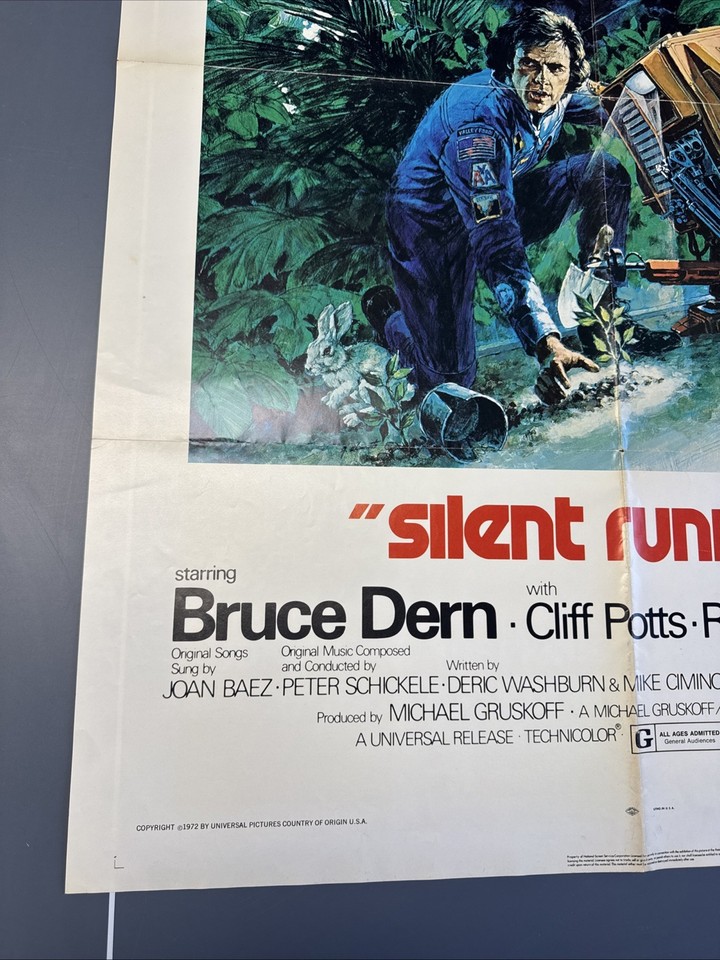 SILENT RUNNING ORIGINAL FOLDED MOVIE POSTER 27x 41 BRUCE DERN 72/68 | eBay