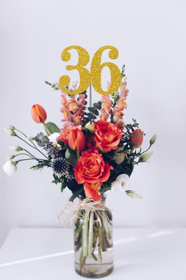 36th Birthday Decoration Centerpiece Party Favors (SET OF 3) 20 Colors ...