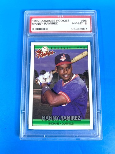 1992 Donruss Rookies #98 Manny Ramirez (Rookie Card) - PSA Near Mint ...