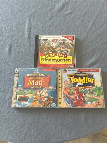 The Learning Company+ Jumpstart CD-ROM Lot (3) Toddler/kindergarten ...