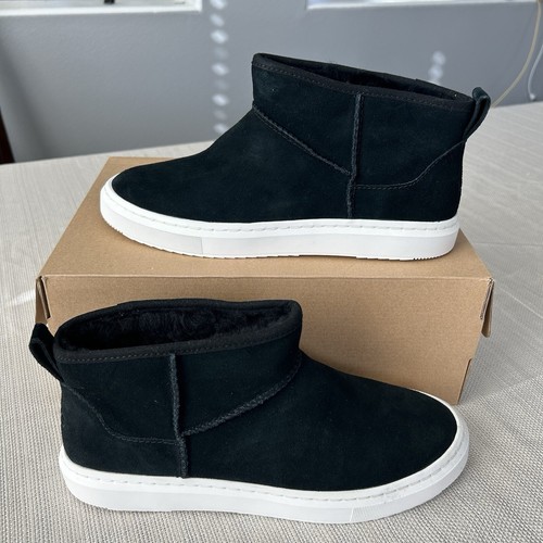 UGG ALAMEDA MINI BOOT WOMEN SZ 10 Suede/ Wool Rubber Color Black | eBay