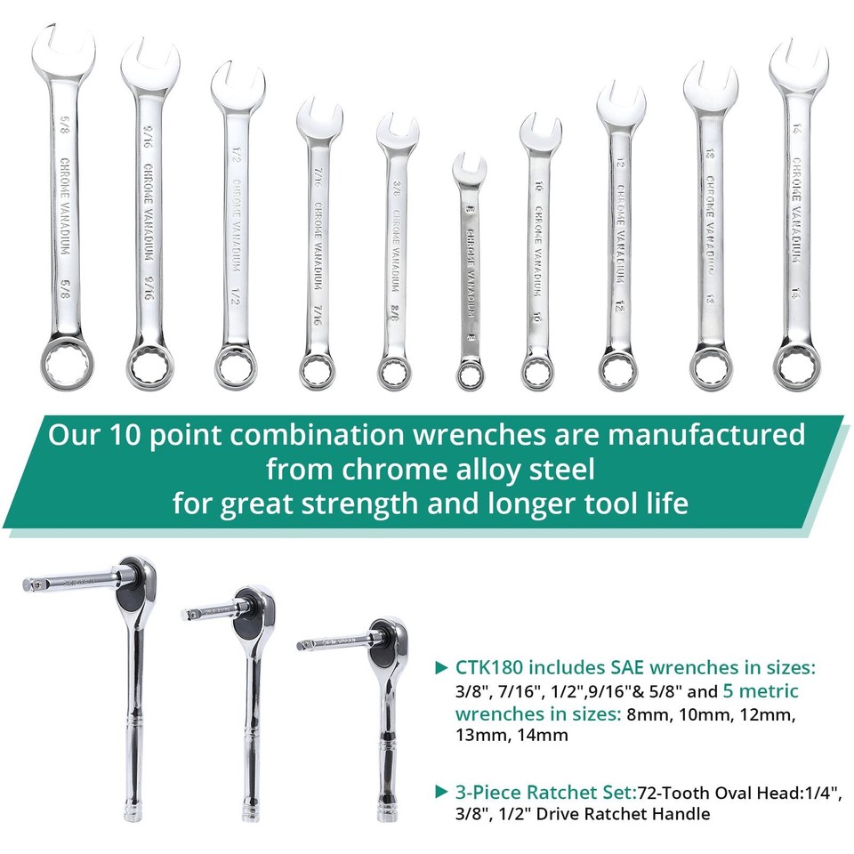 Mechanic Tool Set and Socket Wrench Set SAE and Metric Household Hand ...