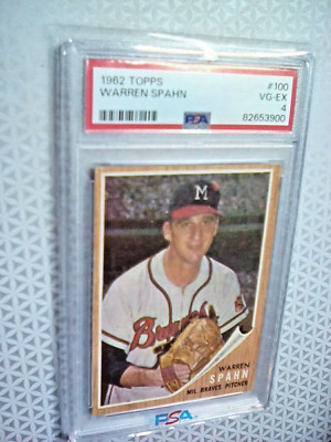 WARREN SPAHN 1962 TOPPS #100 CARD PSA 4 VG-EX BIN2 | eBay