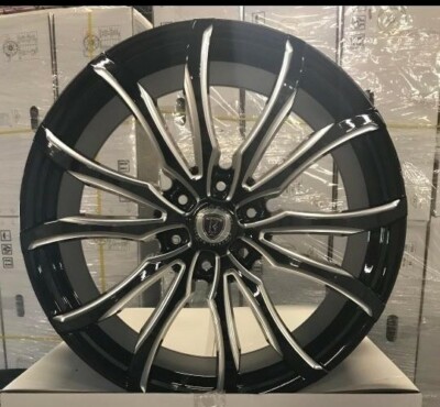 22" Inch Black & Milled Elure 052 Wheels Rims 6x139.7 20 24 Borghini ...