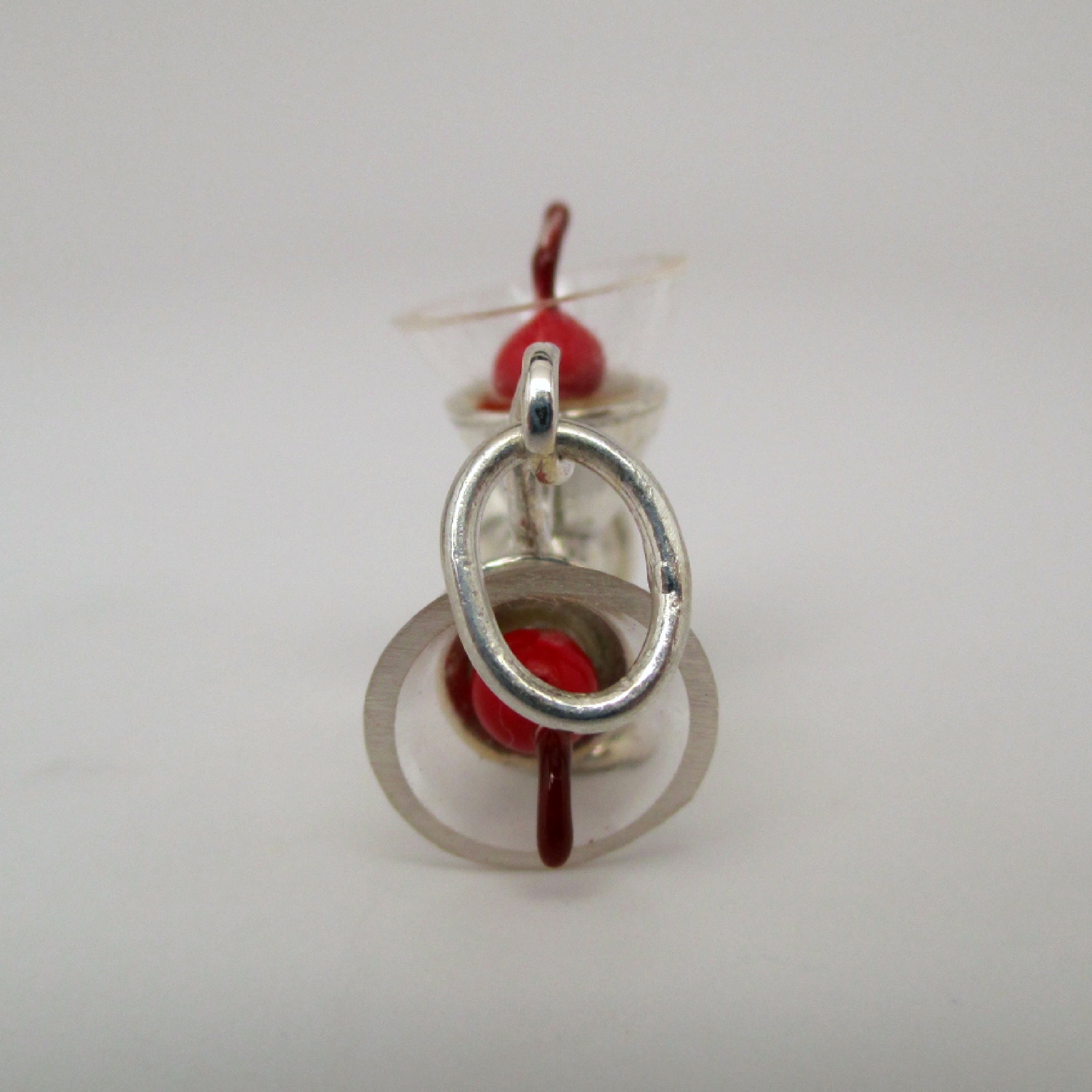 Sterling Silver COCKTAIL GLASS Charm for Bracelet CHERRY New Years Eve ...