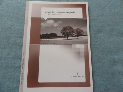 Supplement - 2009 Lincoln Maintenance Guide Owners Manual Supplement | eBay