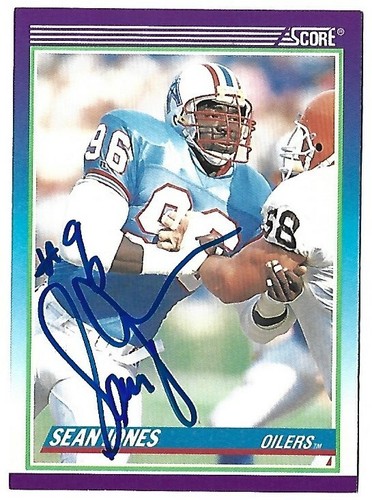 1990 SCORE SEAN JONES HOUSTON OILERS ON CARD AUTO SIGNED CARD #534 | eBay
