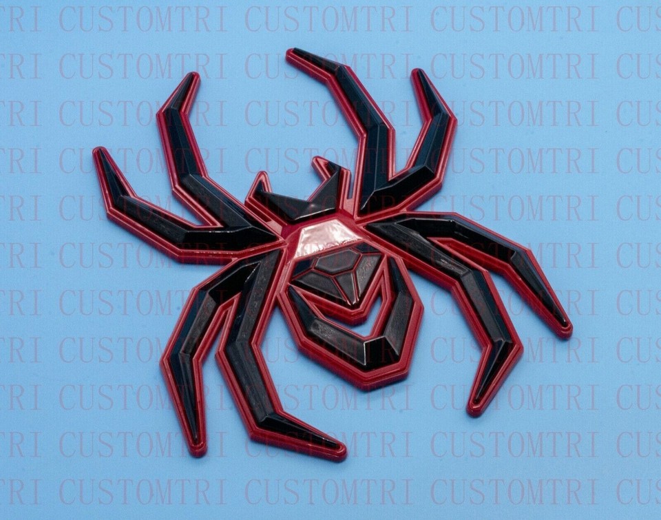2Pcs Redline Spider Emblems Car Badge 3D Logo Fit Truck, SUV Black ...