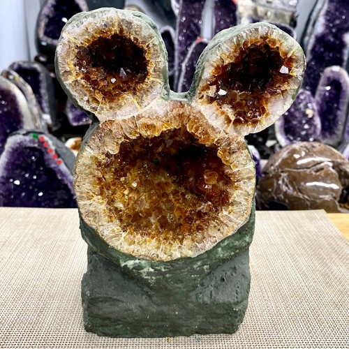 9.92LB Natural Citrine Geode Quartz Crystal Cluster Mineral Specimen ...