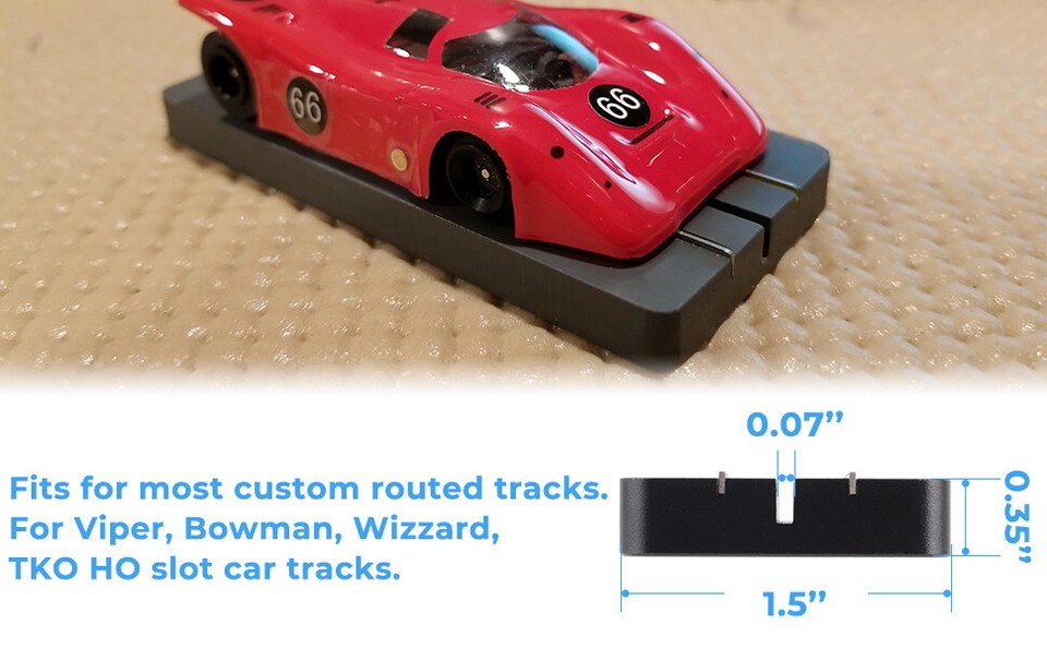 For Viper Bowman Wizzard HO Slot Car Chassis Setup Block Tool Aluminum ...
