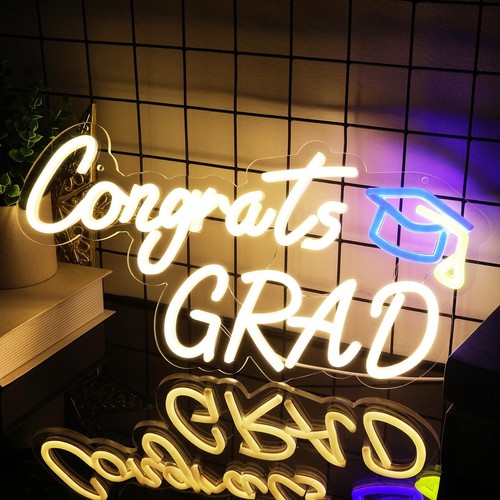 Graduation Decorations 2025 Congrats Grad Cap Neon Sign 2025 Graduation ...