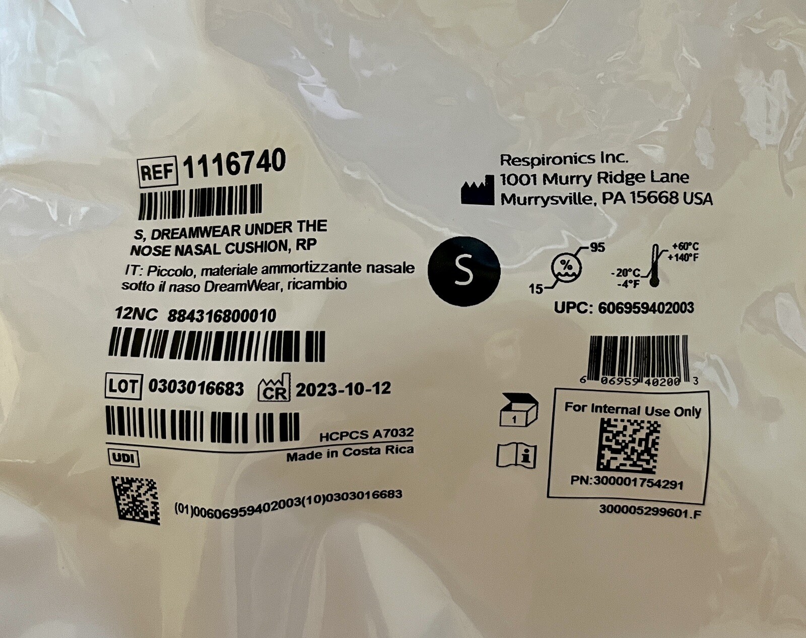 Philips Respironics DreamWear 1116740 Under The Nose Nasal Cushion ...