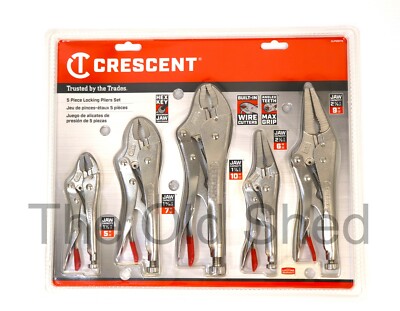 Crescent 5 Piece locking pliers set Vice grips 5" - 10" | eBay Australia