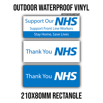 NHS Waterproof Vinyl Bumper Sticker - 3 Designs - Thank You NHS Stay ...