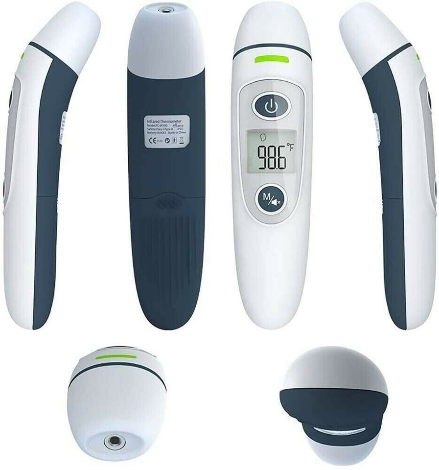 4) Ear Forehead Thermometer Digital Infrared Temporal Thermometer w ...