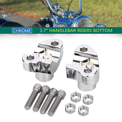 Chrome 1.7" Handlebar Risers Bottom For Harley Dyna Low Glide Night ...