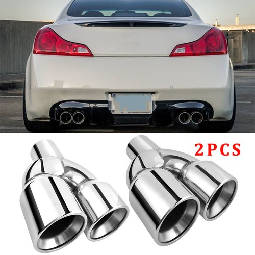 For Infiniti G37 G35 Dual Exhaust Tip 2PCS 9.5" Length 2.5" Inlet 2x3.5 ...
